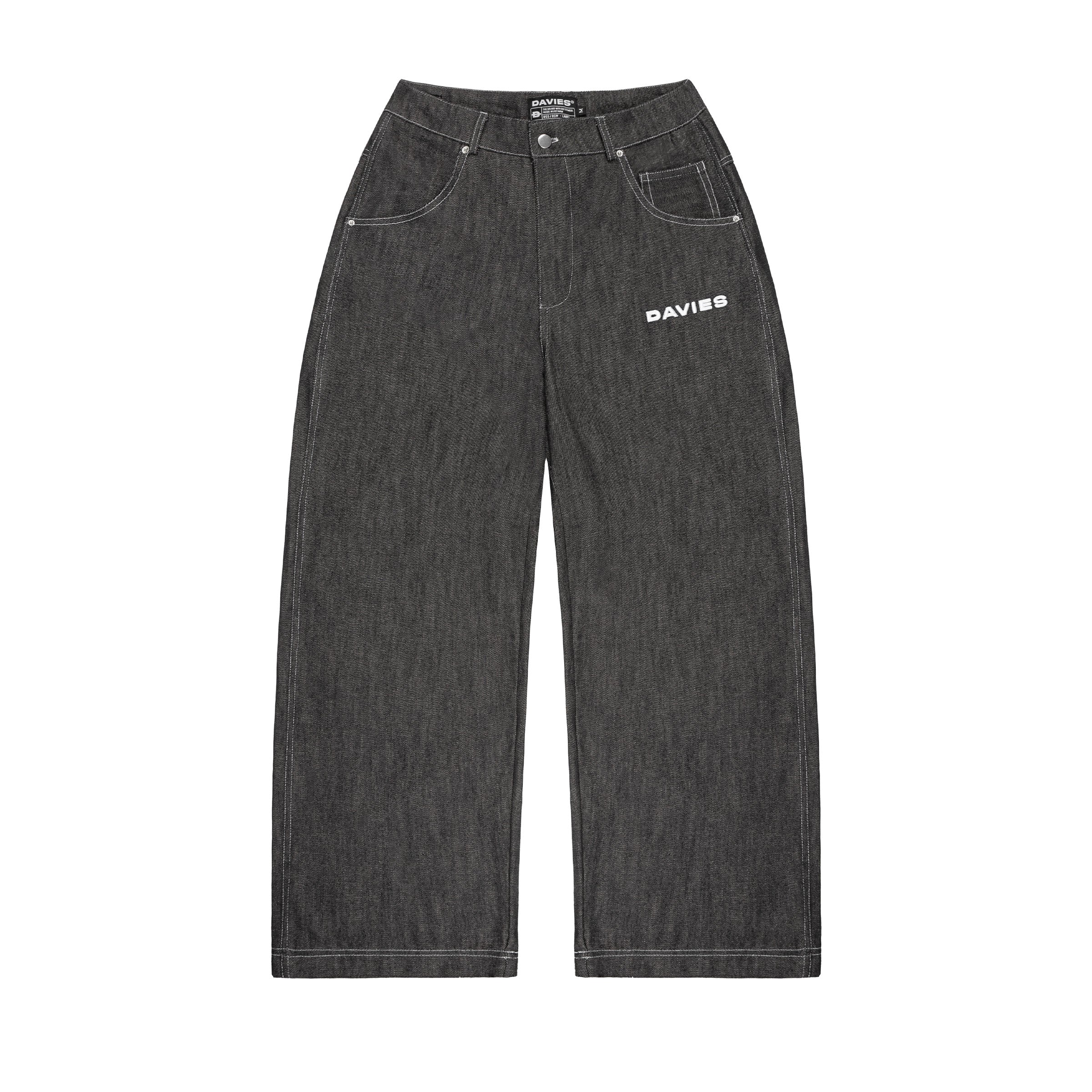 Davies Original Denim Pants – Wide-Leg Unisex Streetwear Jeans – The Sen